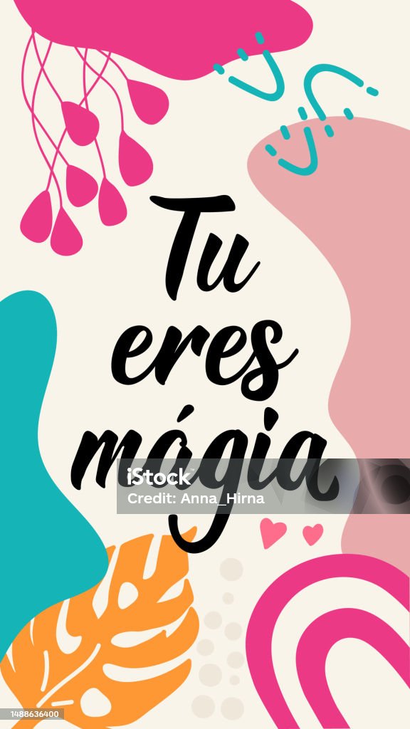 You Are Magic In Spanish Spanish Lettering Ink Illustration Modern