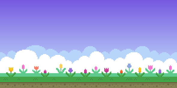 Ilustrasi Seni Piksel 8bit Dari Bidang Tulip Ilustrasi Stok - Unduh ... Ilustrasi Seni Piksel 8bit Dari Bidang Tulip Ilustrasi Stok - Unduh ...