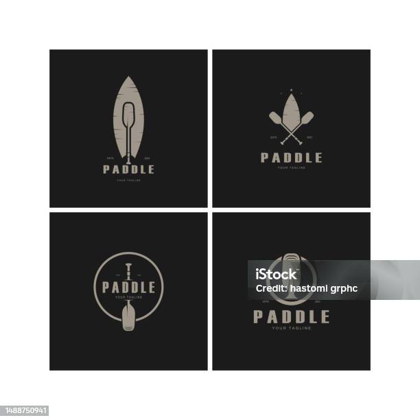 Logo Dayung Sederhana Desain Untuk Berselancar Arung Jeram Kano Perahu Bisnis Peralatan Selancar