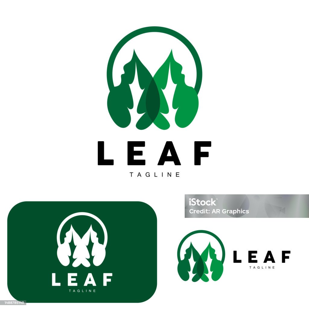 Logo Daun Hijau Vektor Tumbuhan Alami Ekologi Desain Alam Ikon Template