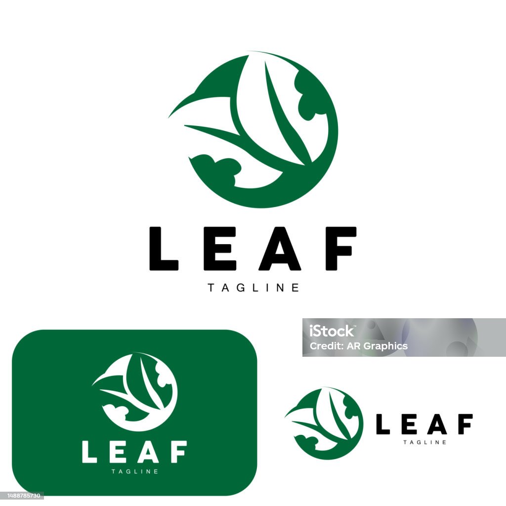 Logo Daun Hijau Vektor Tumbuhan Alami Ekologi Desain Alam Ikon Template