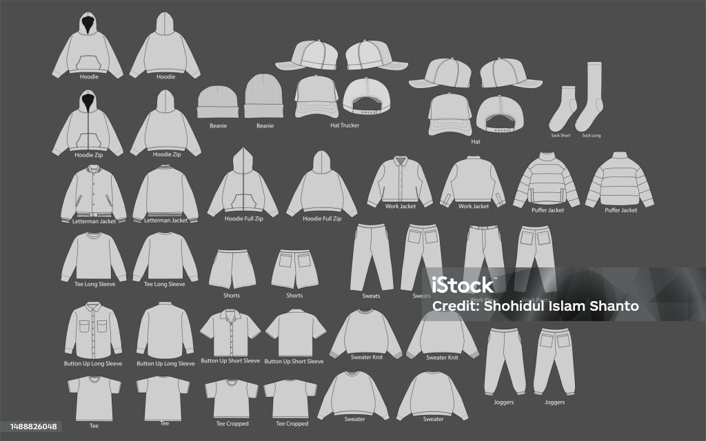 Streetwear Vector Mockup Pack Vector Apparel Mockup Collection Fashion