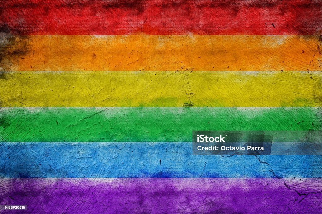 Latar Belakang Bendera Rainbow Pride Hak Lgbtqi Kertas Grunge Pola