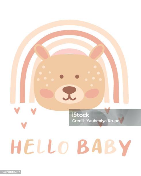 Ilustrasi Gambar Tangan Kekanakkanakan Dengan Beruang Lucu Dan Pelangi ... Ilustrasi Gambar Tangan Kekanakkanakan Dengan Beruang Lucu Dan Pelangi ...