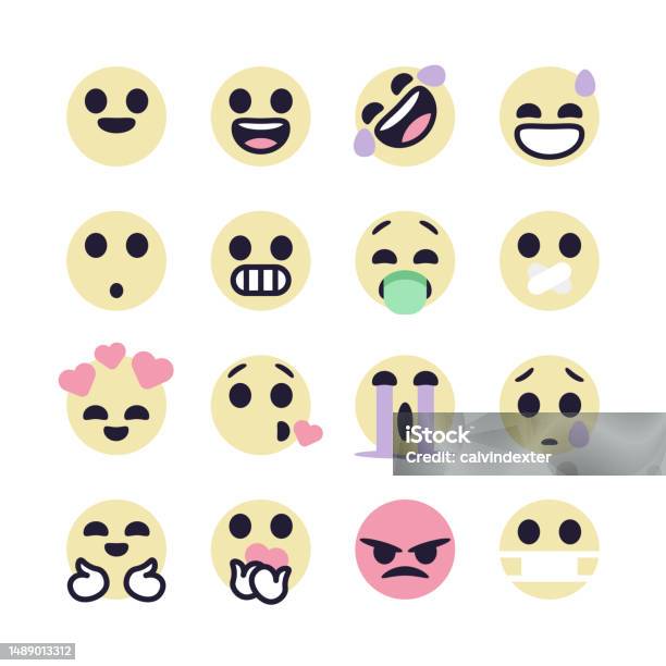 Ilustración De Emoticonos Esenciales Colección Colores Suaves Y Más