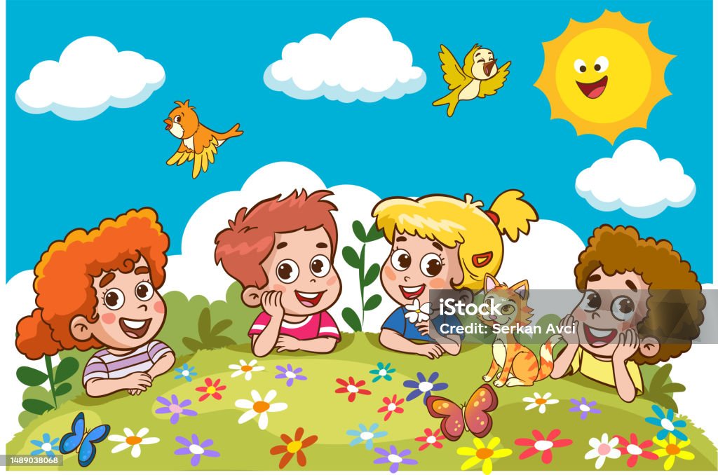 Vektor Kartun Anakanak Berbaring Di Atas Rumput Ilustrasi Stok - Unduh ... Vektor Kartun Anakanak Berbaring Di Atas Rumput Ilustrasi Stok - Unduh ...