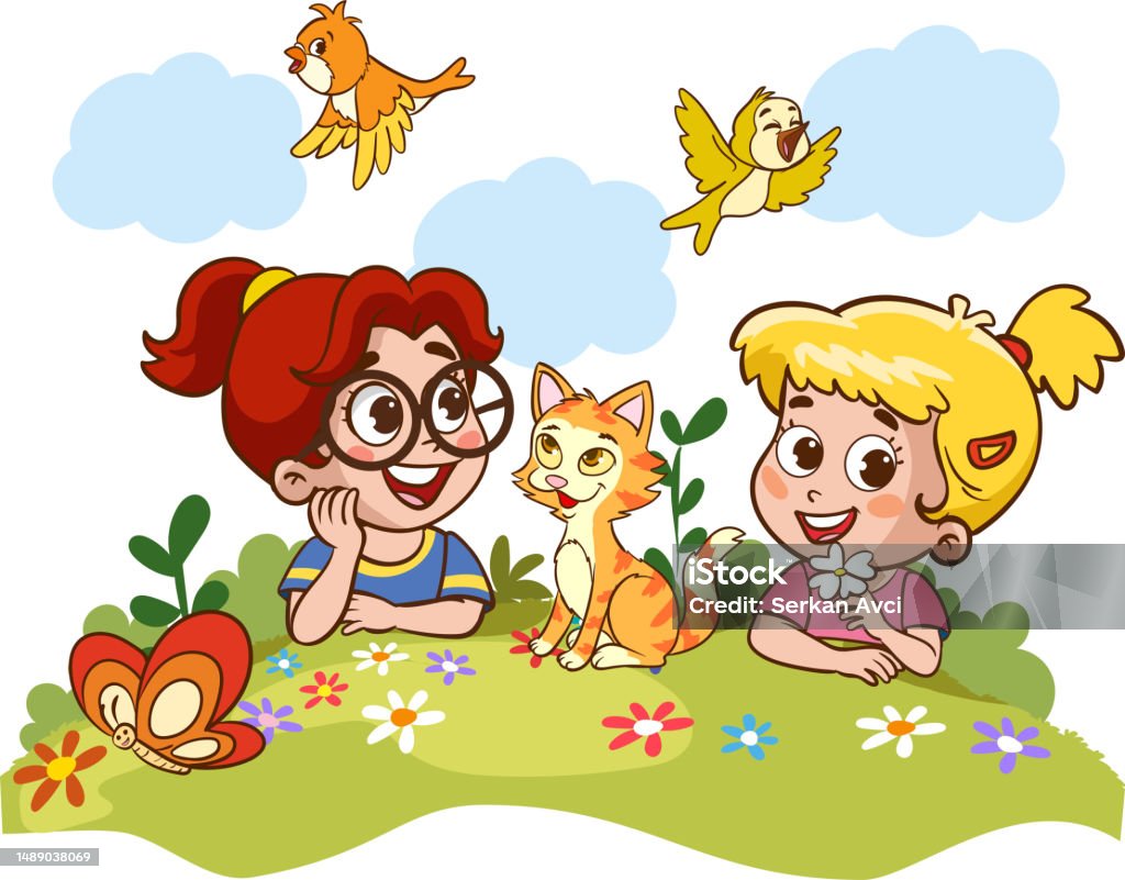 Vektor Kartun Anakanak Berbaring Di Atas Rumput Ilustrasi Stok - Unduh ... Vektor Kartun Anakanak Berbaring Di Atas Rumput Ilustrasi Stok - Unduh ...