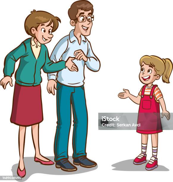 Eltern Und Kinder Sprechen Miteinander Cartoon Vektor Stock Vektor Art ... Eltern Und Kinder Sprechen Miteinander Cartoon Vektor Stock Vektor Art ...