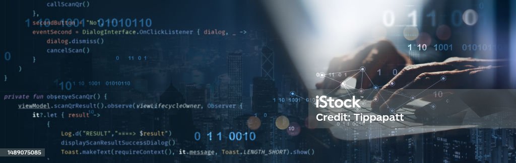 Digital Technology Software Development Concept Coding Programmer Software Engineer Working On