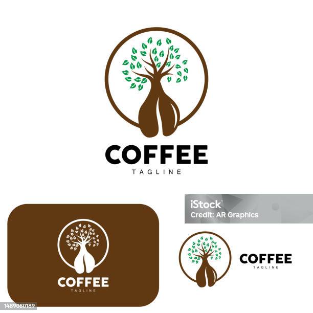 Logo De Café Design Darbre À Café Vecteur De Boisson De Café Symbole
