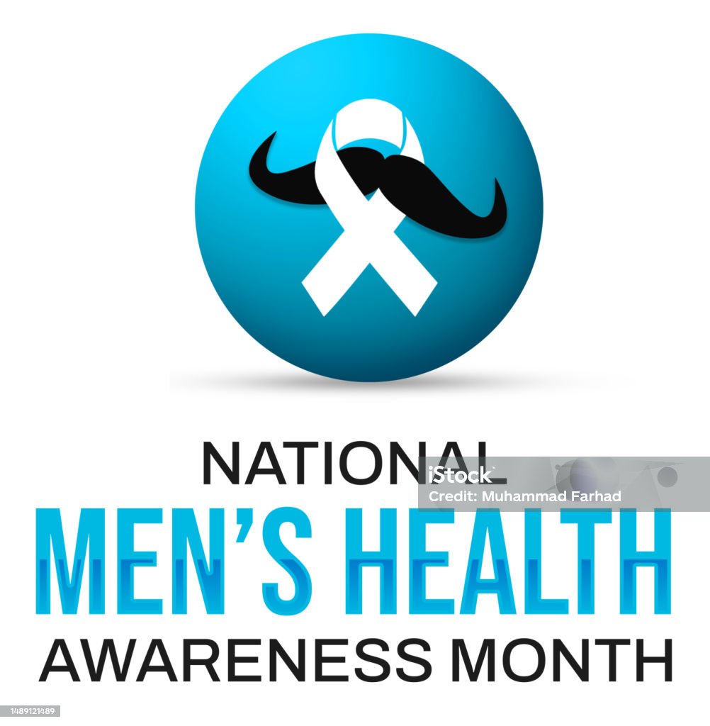 National Mens Health Awareness Month Wallpaper With Mustache And Ribbon