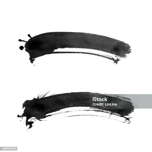 Cat Vektor Abstrak Smear Set Elemen Desain Yang Digambar Tangan Tanda
