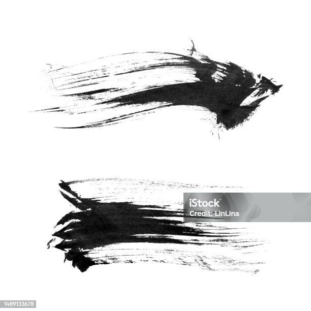 Cat Vektor Abstrak Smear Set Elemen Desain Yang Digambar Tangan Tanda