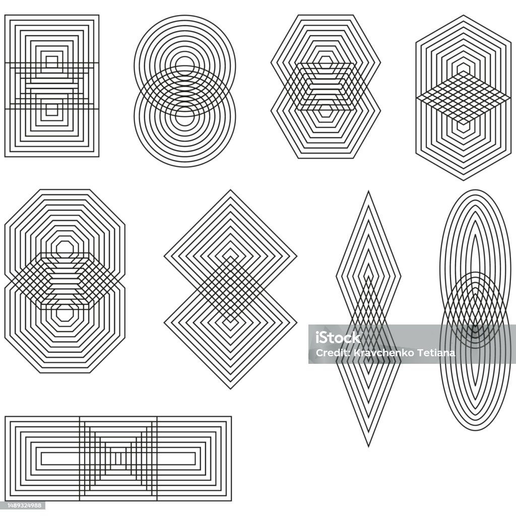 Shapes Lines Volume Sketch Drawing Geometric Shape Vector Illustration ... Shapes Lines Volume Sketch Drawing Geometric Shape Vector Illustration ...