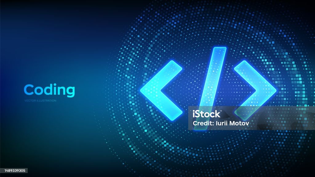 Kode Pemrograman Coding Atau Latar Belakang Hacker Ikon Kode