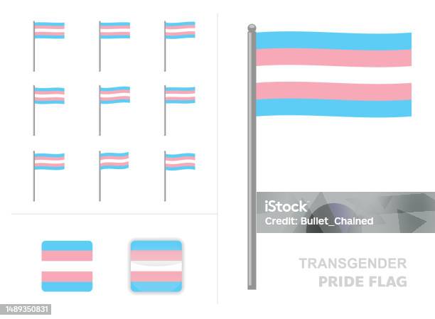 Transgender Pride Flag Waving Animation App Icon Vector向量圖形及更多lgbtqia文化