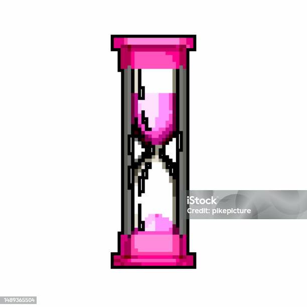 Time Sandglass Hourglass Game Pixel Art Vector Illustration Stock
