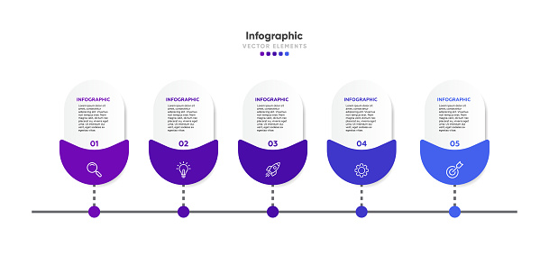 Projekt Infografiki Osi Czasu Z Opcjami Lub Krokami Infografiki Dla