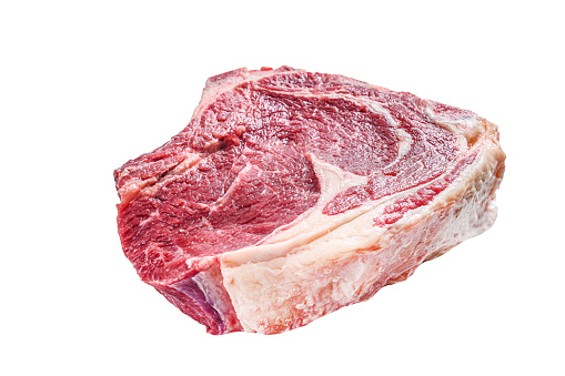 Steak Koboi Mentah Atau Rib Eye Pada Tulang Daging Sapi Marmer