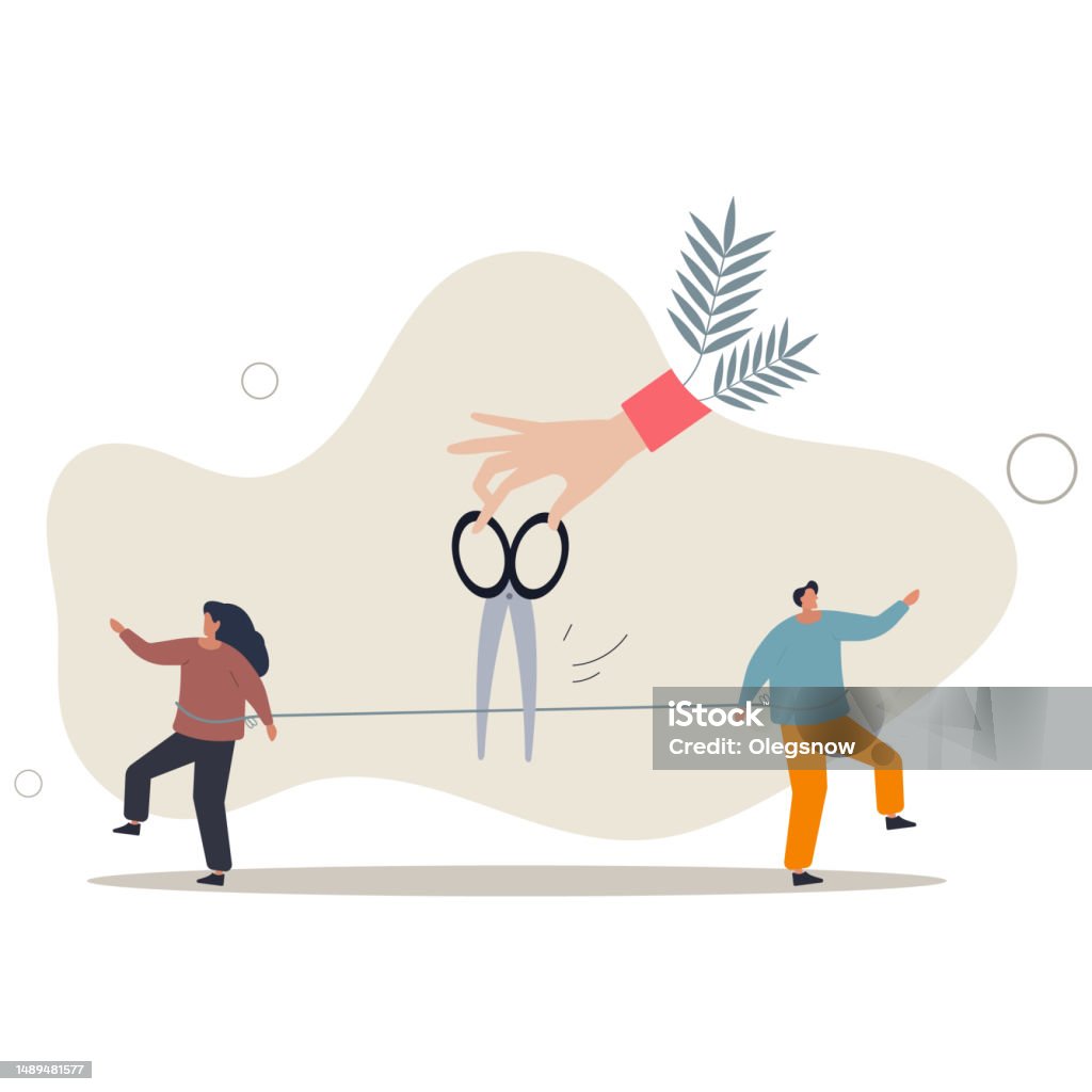 Divorced Couple Separation Of Broken Marriage End Of Relationship