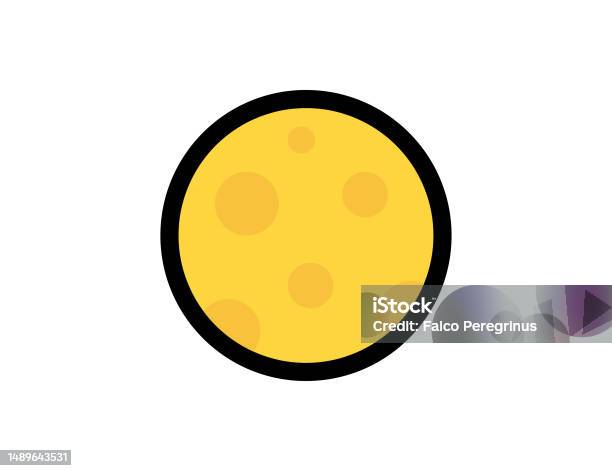 Icône Vectorielle De Pleine Lune Sur Fond Blanc Illustration Demoji