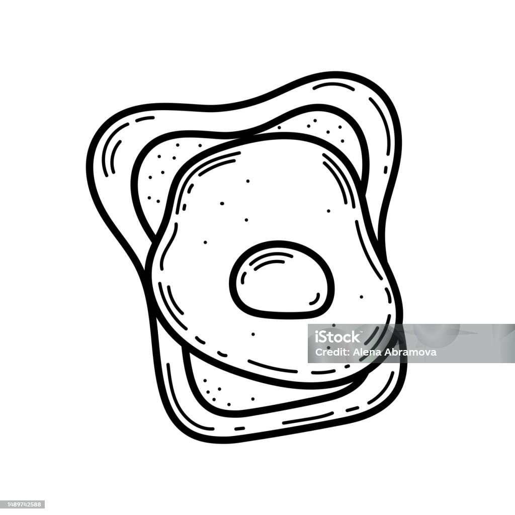 Sandwich With Fried Egg Fast Food Cooking Lunch Dinnervector Breakfast