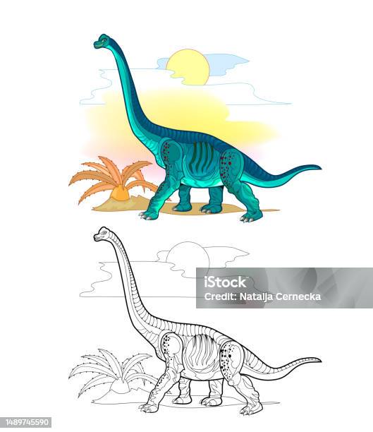 Ilustración De Página Colorida Y En Blanco Y Negro Para Colorear Libro