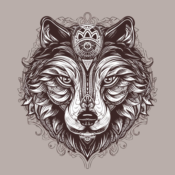 100 Silhouette Of A Tribal Wolf Head Tattoo Illustrations Royalty Free Vector Graphics And Clip
