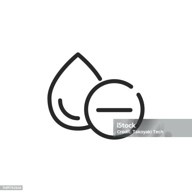 Icône Du Signe Eau Moins Goutte Deau Avec Symbole Moins Réduction De