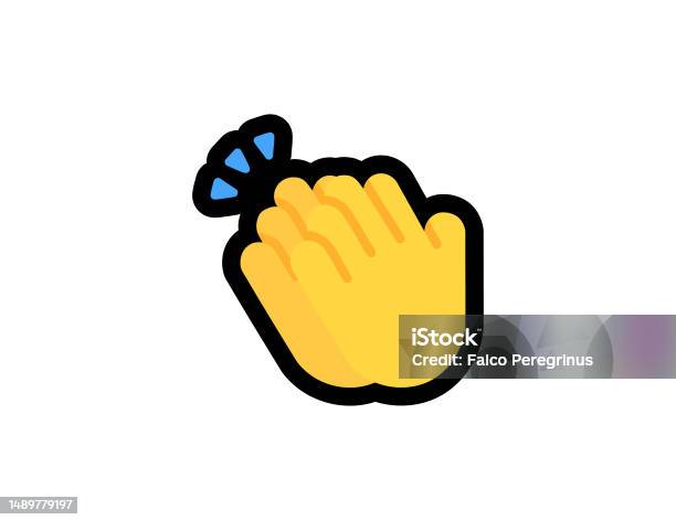 Icône Vectorielle Clapping Hands Sur Fond Blanc Bravo Illustration De