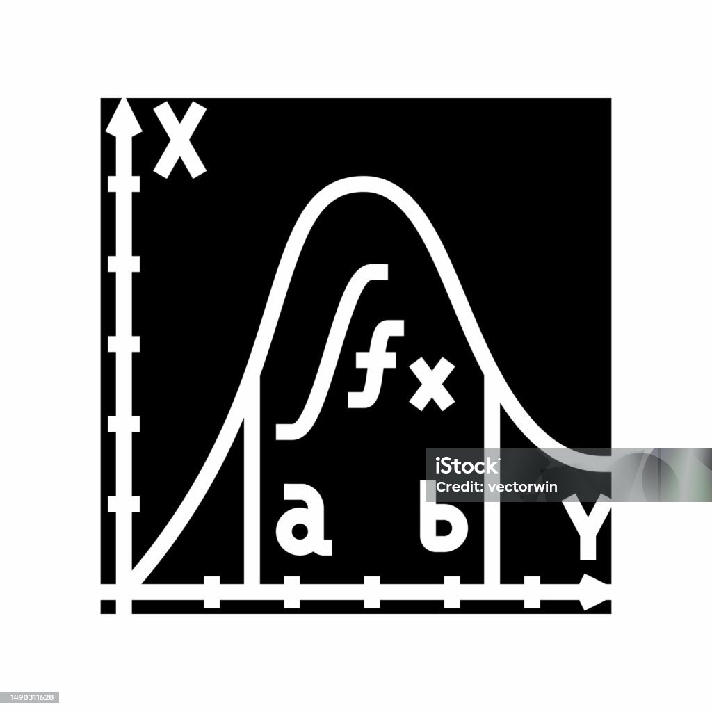 Integral Math Science Education Glyph Icon Vector Illustration Stock