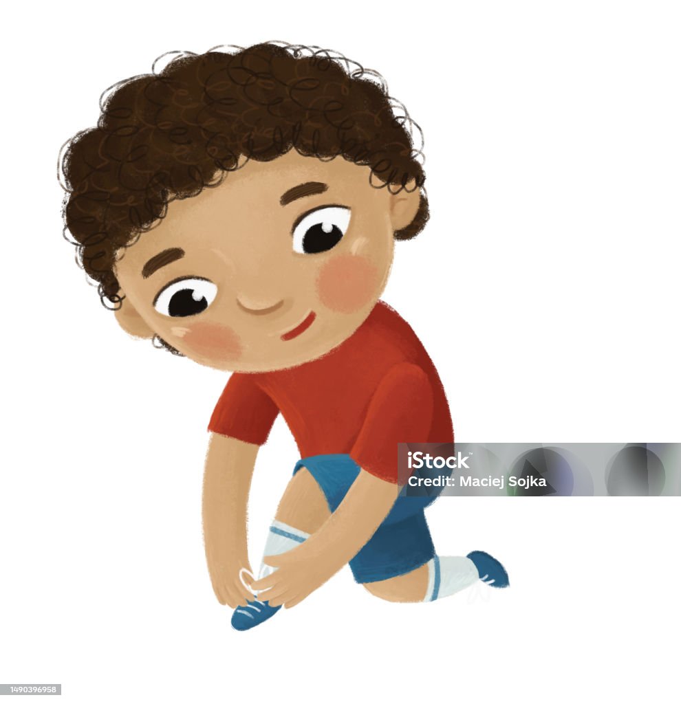 Ilustración De Dibujos Animados Niño Niño Niño Quitándose O Poniéndose