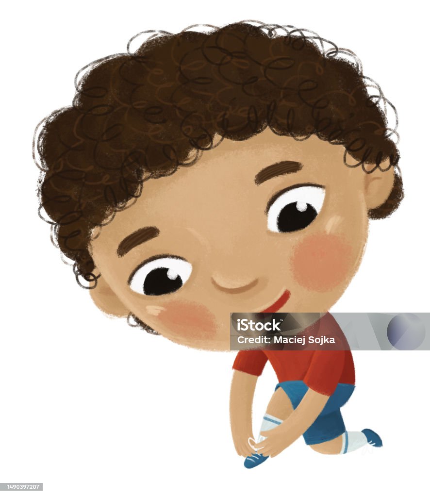 Ilustración De Dibujos Animados Niño Niño Niño Quitándose O Poniéndose
