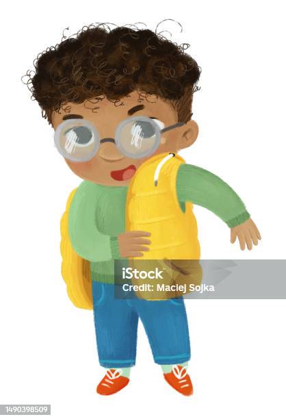 Ilustración De Dibujos Animados Niño Niño Quitándose O Poniéndose Ropa