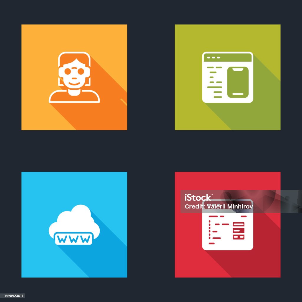 Set Hacker Or Coder Software Web Development And Icon Vector Stock ... Set Hacker Or Coder Software Web Development And Icon Vector Stock ...