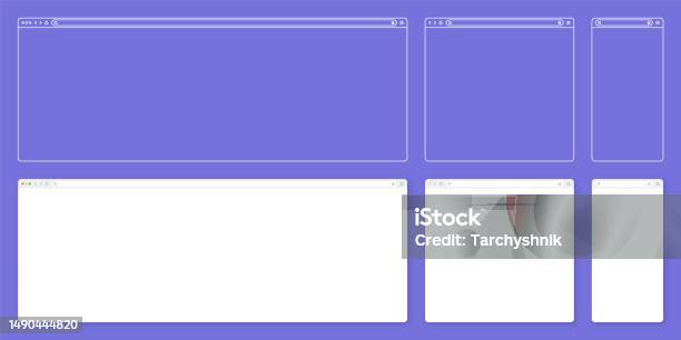 Browser Web Kosong Jendela Halaman Internet Dengan Toolbar Dan Bidang
