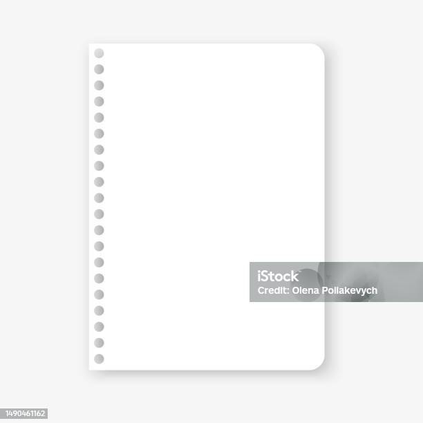Kosong Realistis Spiral Notepad Notebook Terisolasi Ilustrasi Vektor