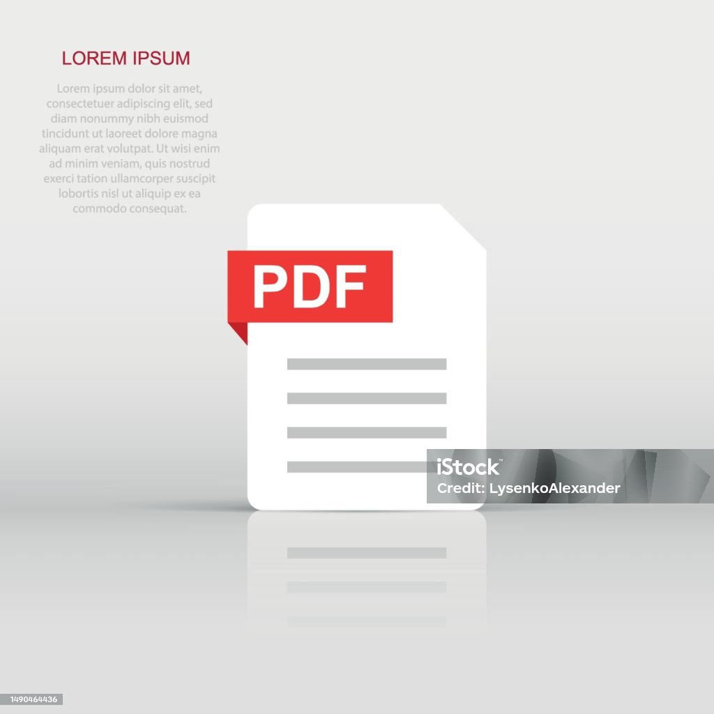 Icône De Note De Document Pdf Dans Un Style Plat Papier Feuille
