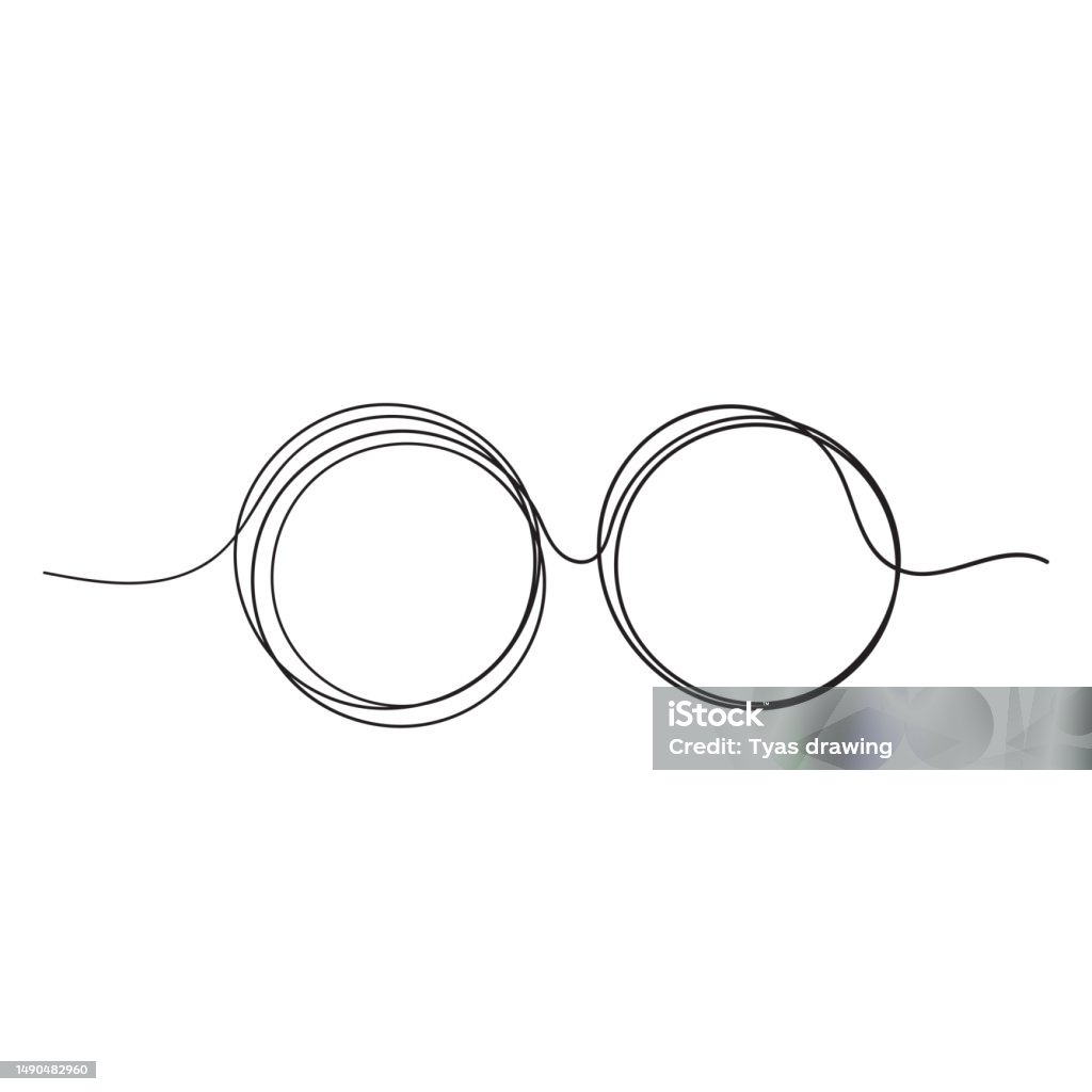 Continuous Line Drawing Circle Frame Illustration Vector Stock