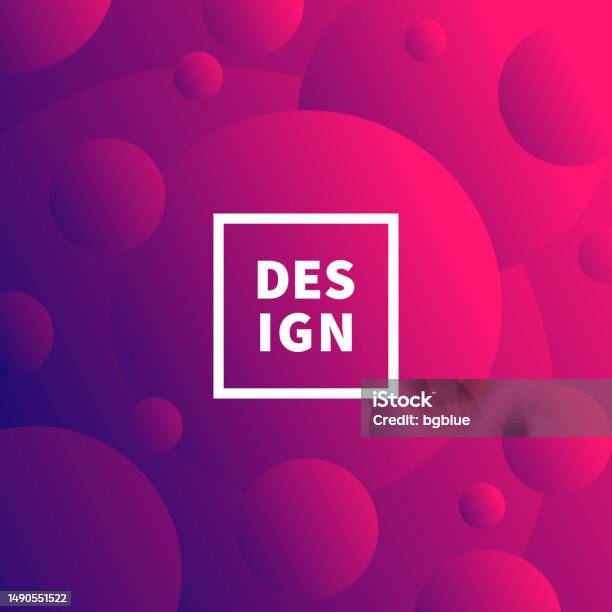 Latar Belakang Geometris Abstrak Dengan Lingkaran Gradien Merah Muda