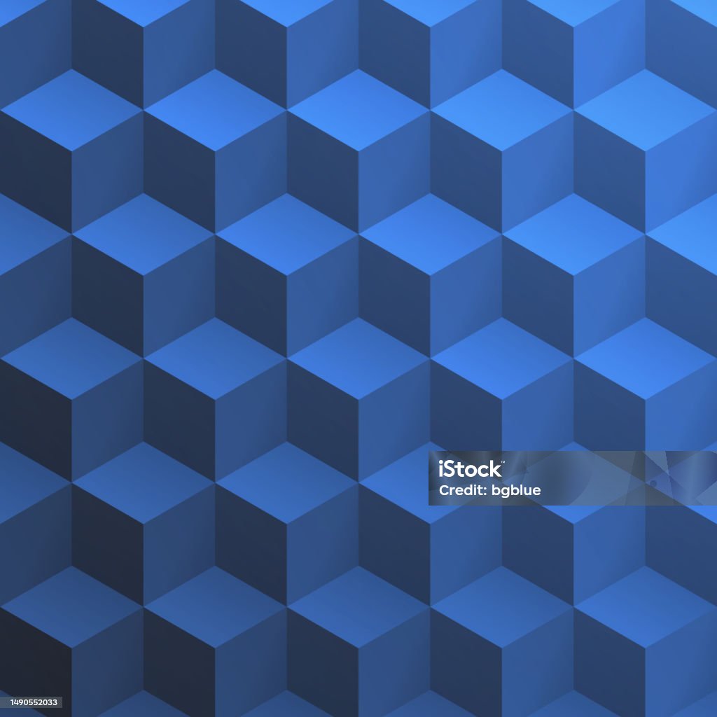 Latar Belakang Geometris Abstrak Dengan Kubus Biru Latar Belakang 3d