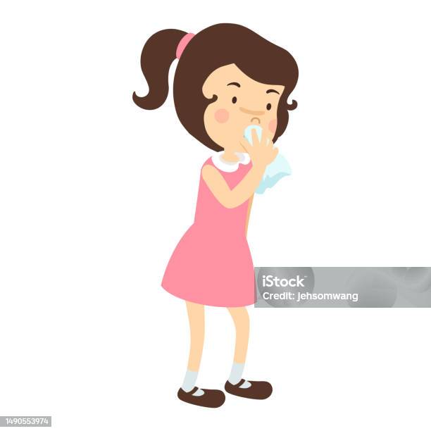 Vecteur Dillustration De Dessin Animé Sur Les Éternuements Et La Grippe