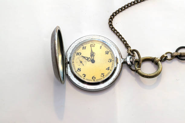 Free picture: Old-fashioned silver analog pocket watch and flowers on a ...