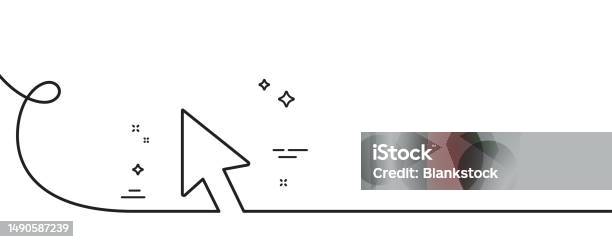 Mouse Cursor Line Icon Click Action Sign Continuous Line With Curl