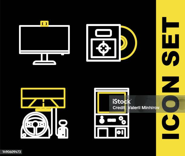 Atur Disk Cd Atau Dvd Baris Dalam Kotak Mesin Permainan Arcade Retro