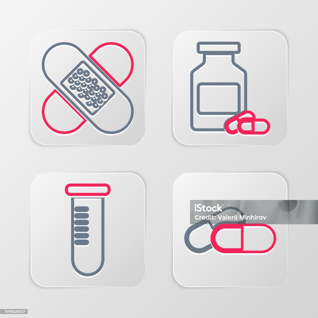 Set Garis Obat Pil Atau Tablet Labu Tabung Reaksi Botol Dan Pil Dan ... Set Garis Obat Pil Atau Tablet Labu Tabung Reaksi Botol Dan Pil Dan ...