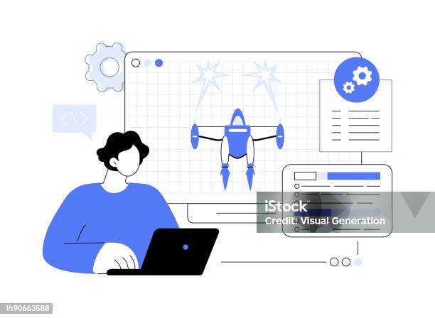 Perangkat Lunak Desain Video Game Konsep Abstrak Ilustrasi Vektor