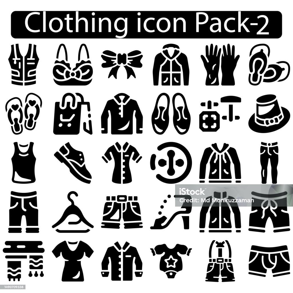 Clothing Icon Set Or Mens And Womens Clothing Icons Stock Illustration