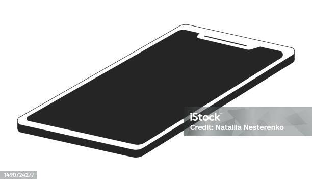 Smartphone With Turn Off Display Monochrome Flat Vector Object Stock ... Smartphone With Turn Off Display Monochrome Flat Vector Object Stock ...