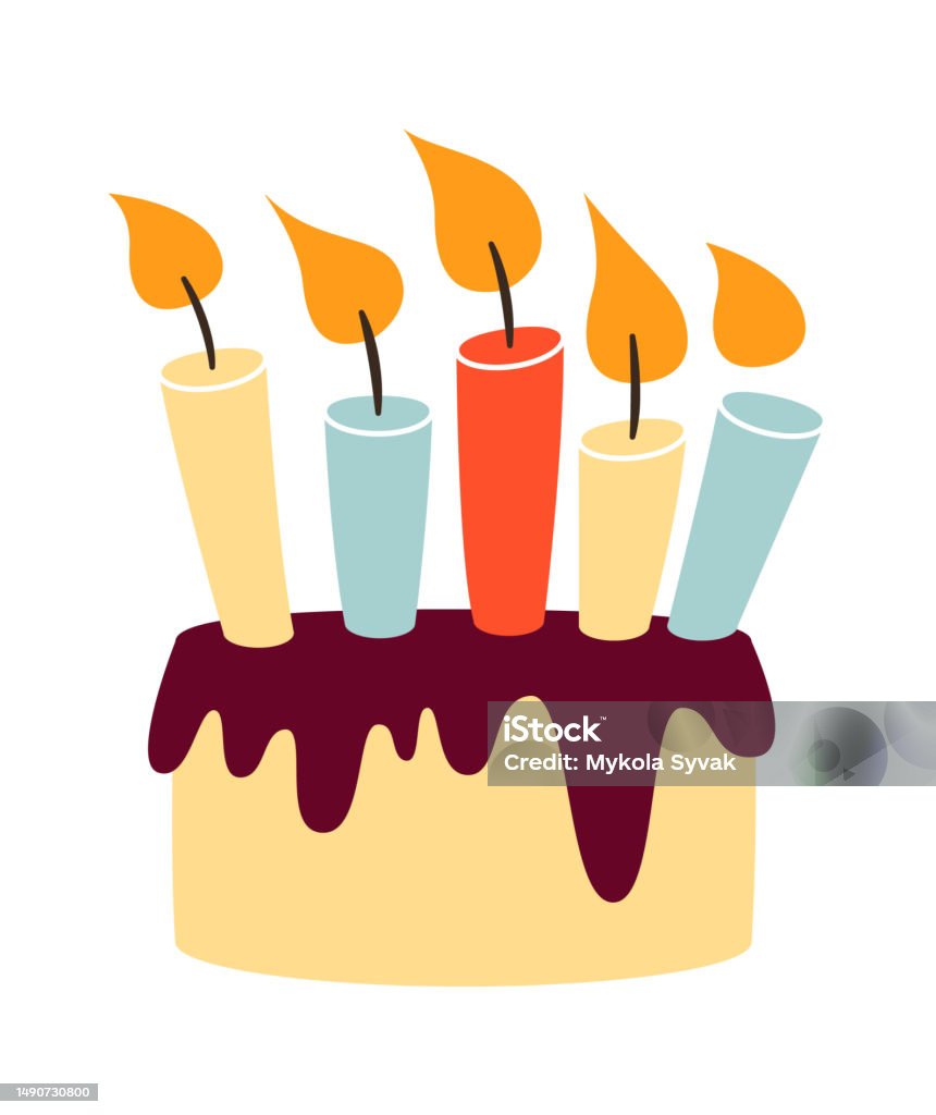 Birthday Cake With Candles Stock Illustration Download Image Now